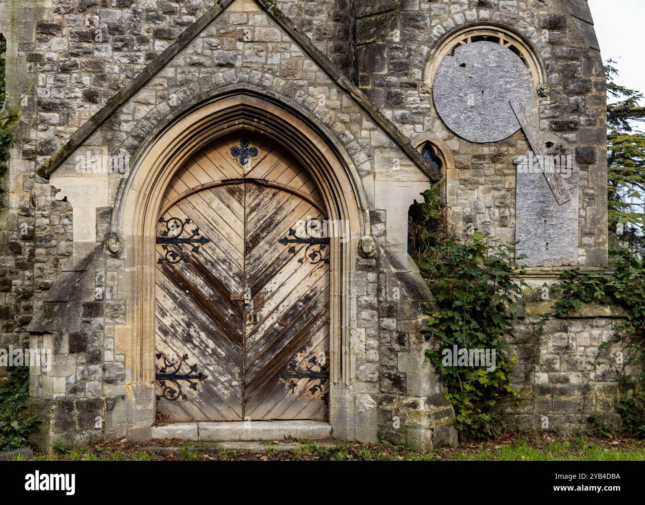 An abandoned gothic stone church Stock Photo - Alamy
