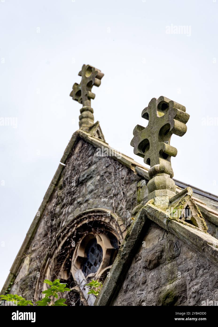 An abandoned gothic stone church Stock Photo - Alamy