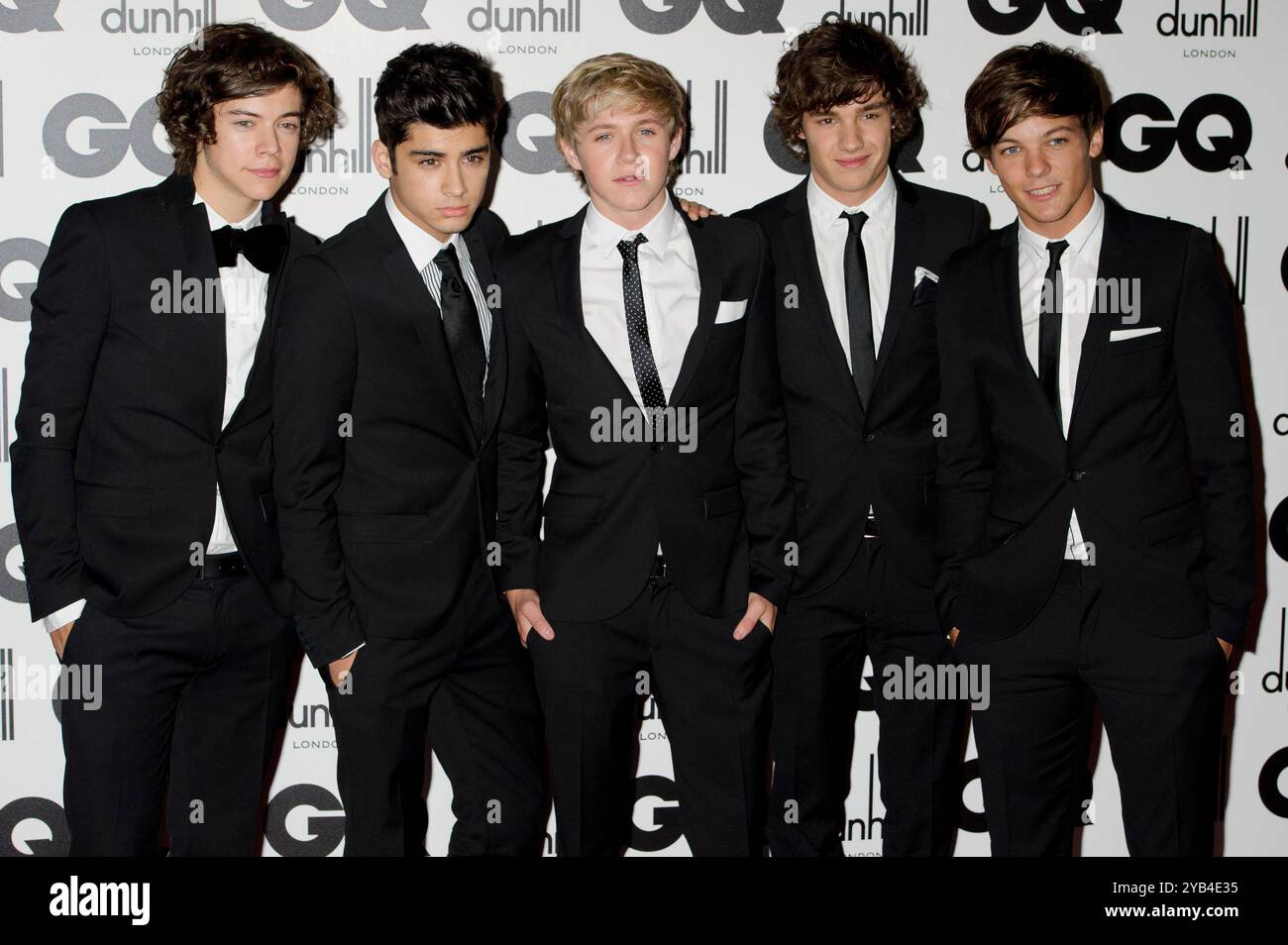 FILE - One Direction's Liam Payne, second from right, poses for a photo with fellow band members ...