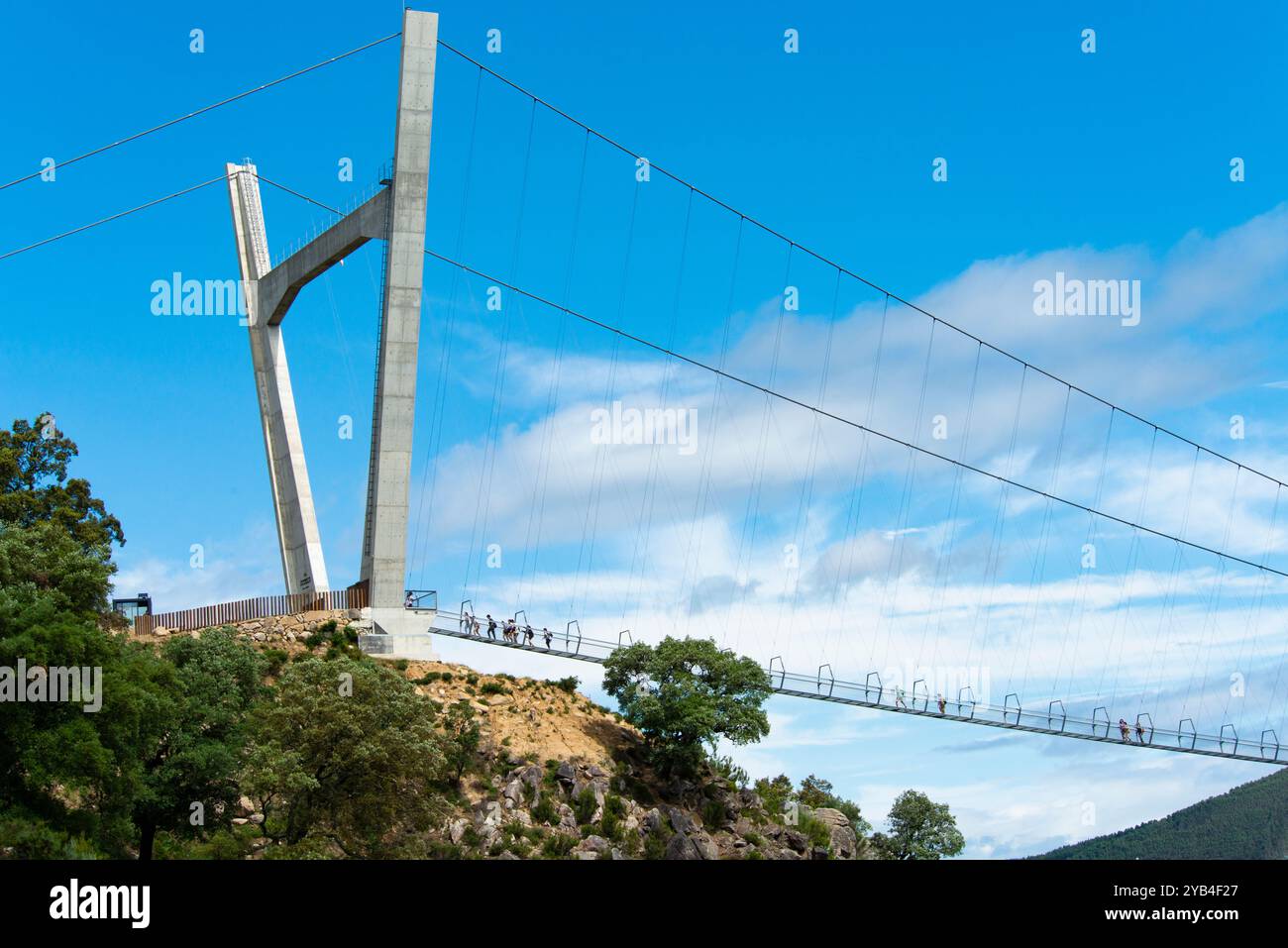 Arouca 516 suspension bridge, over the Paiva river, near Arouca ...