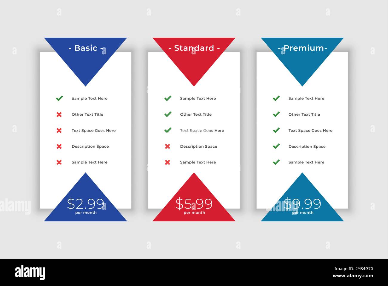 Comparison chart table price hi-res stock photography and images - Alamy