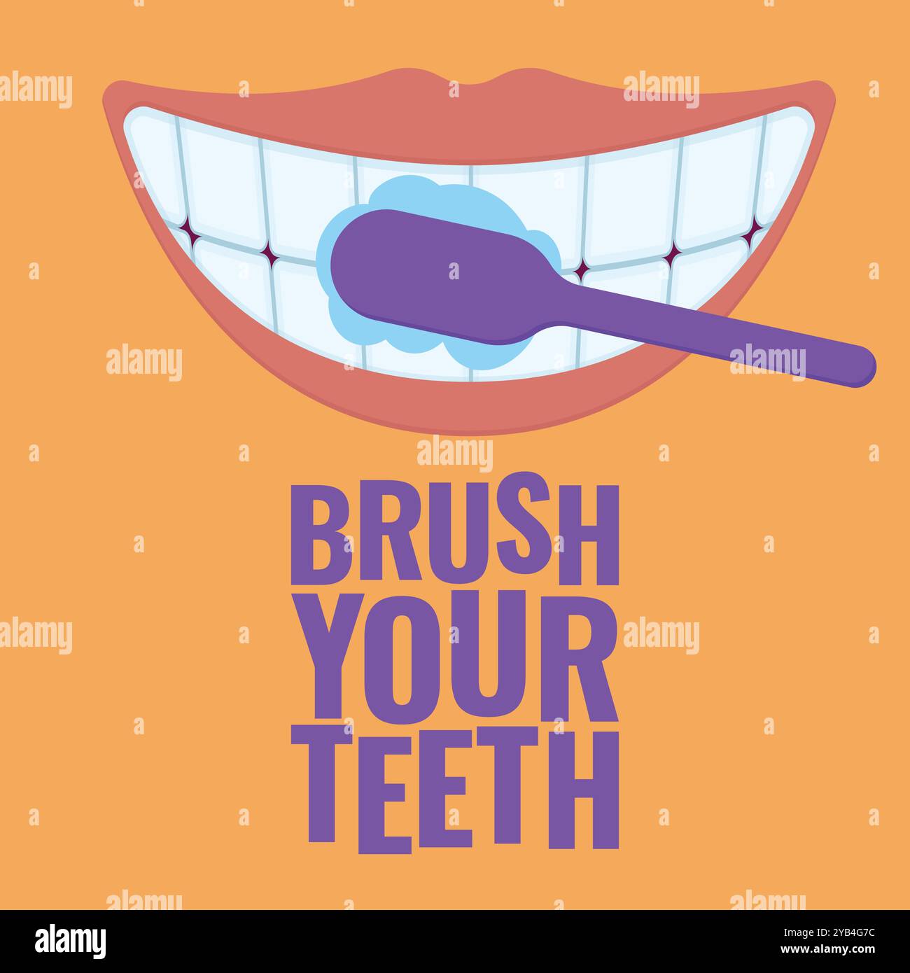 Brush Your Teeth Vector Illustration. brushing teeth sign vector ...