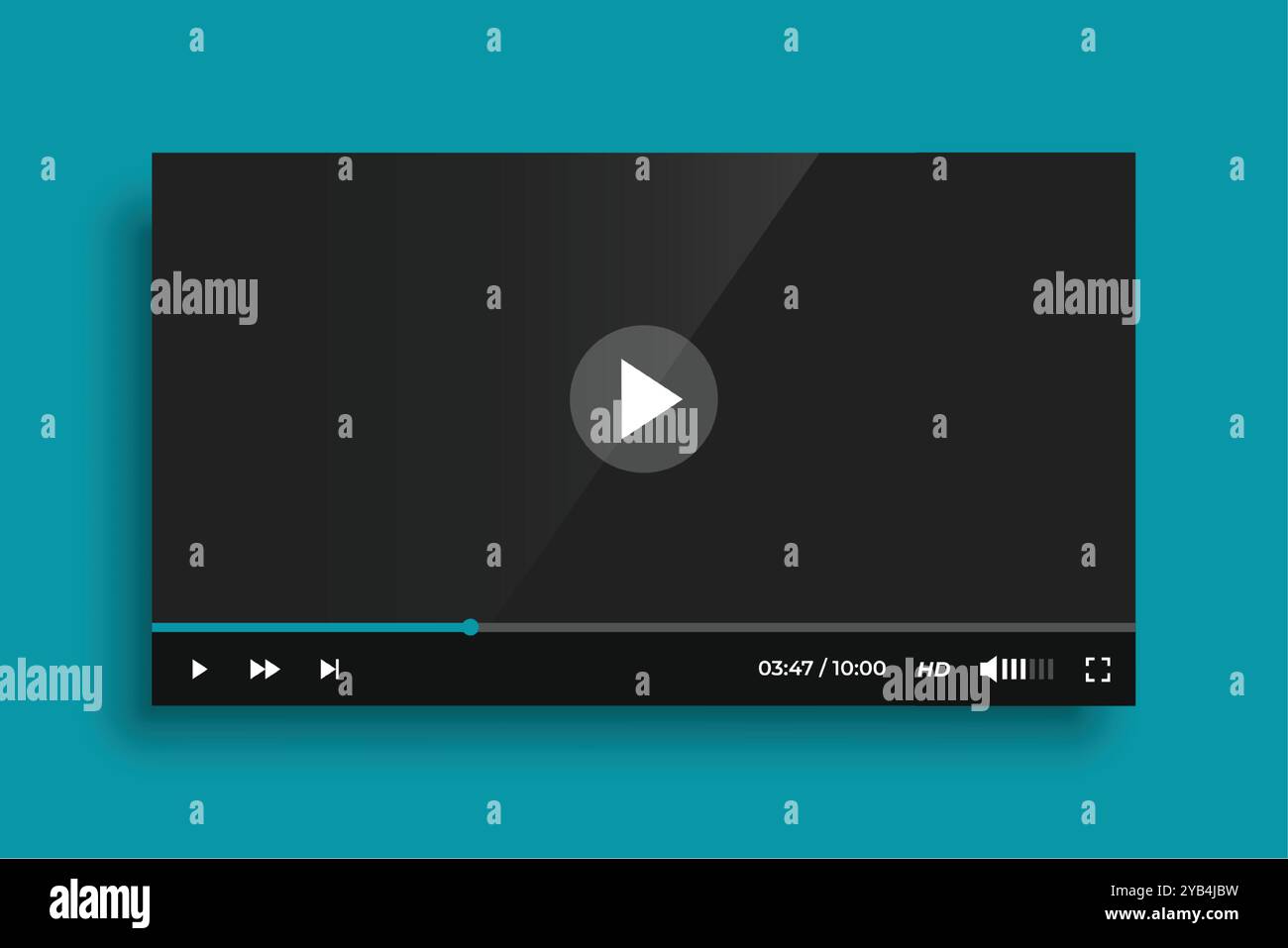 social media video player template design Stock Vector Image & Art - Alamy