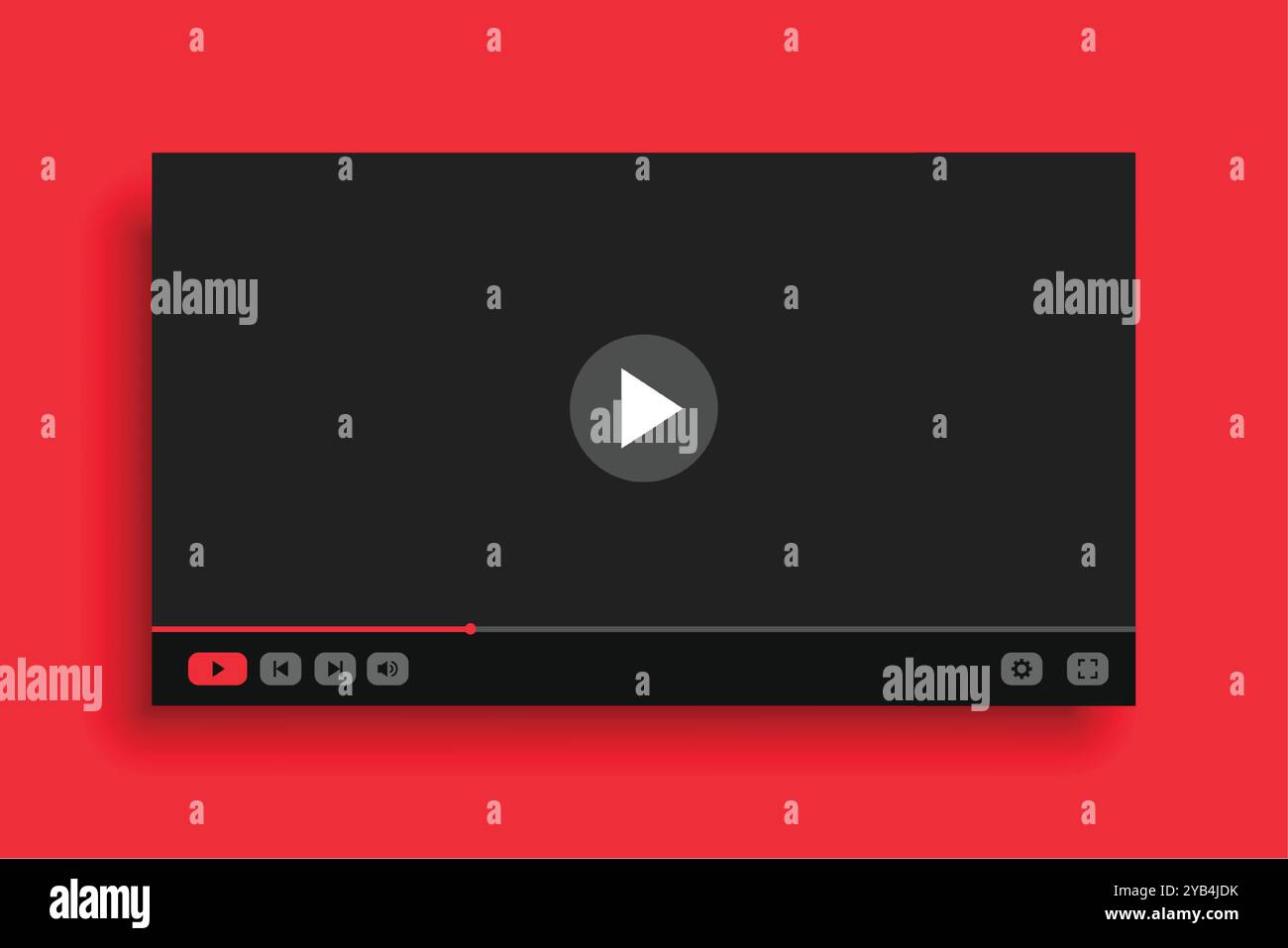 Red video player control panel Stock Vector Images - Alamy