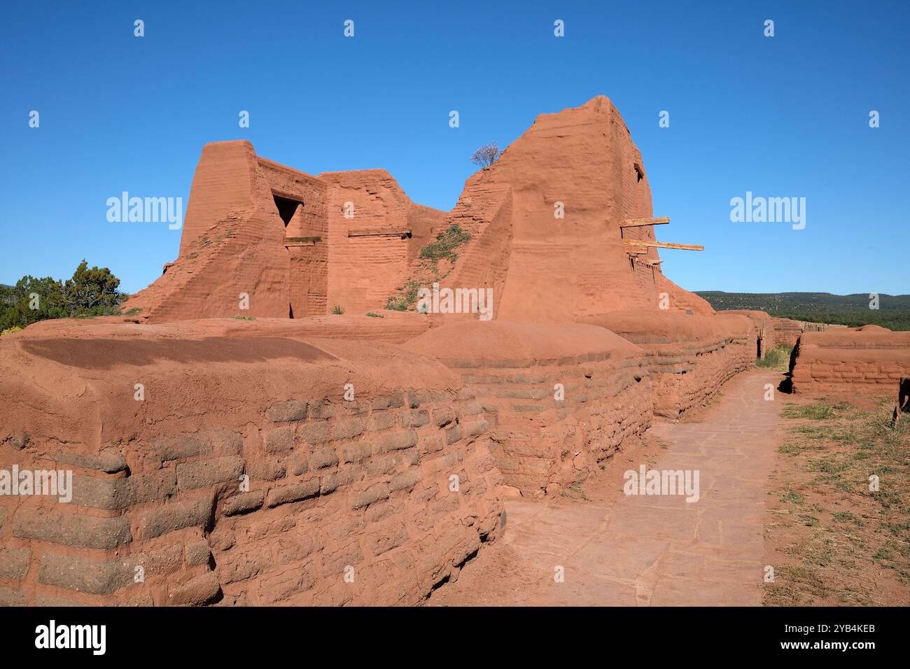Old SPanish Mission in Pecos National Park, Pecos, New Mexico Stock ...
