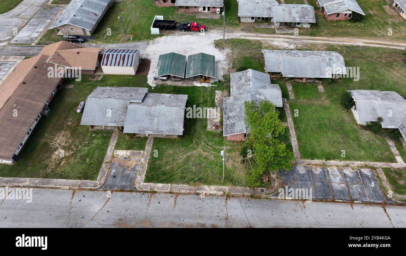 Aerial view of Picher, Oklahoma, a ghost town abandoned because of ...