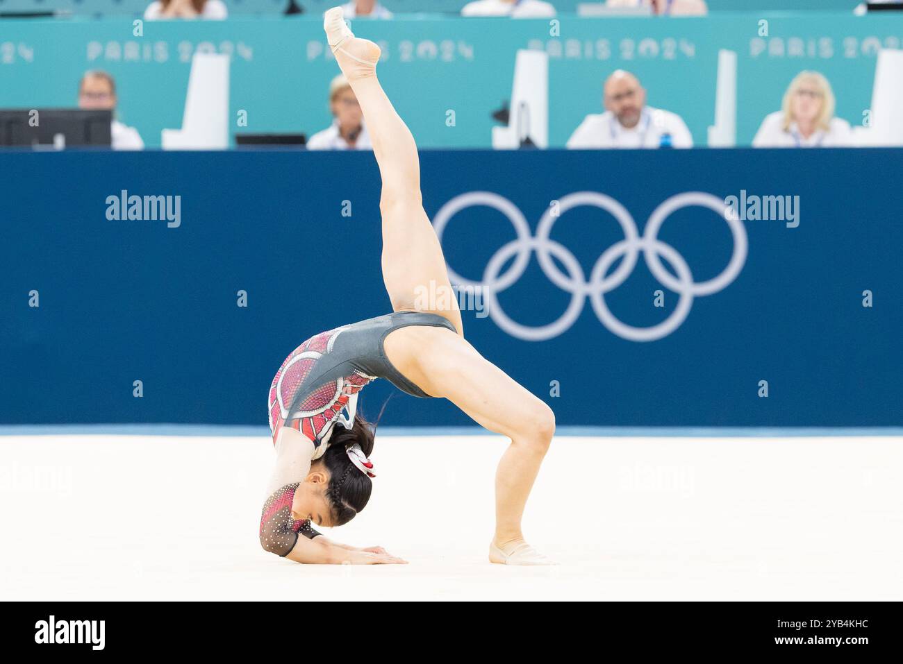 August 01, 2024: Rina Kishi of Japan performs in the Women's Artistic ...