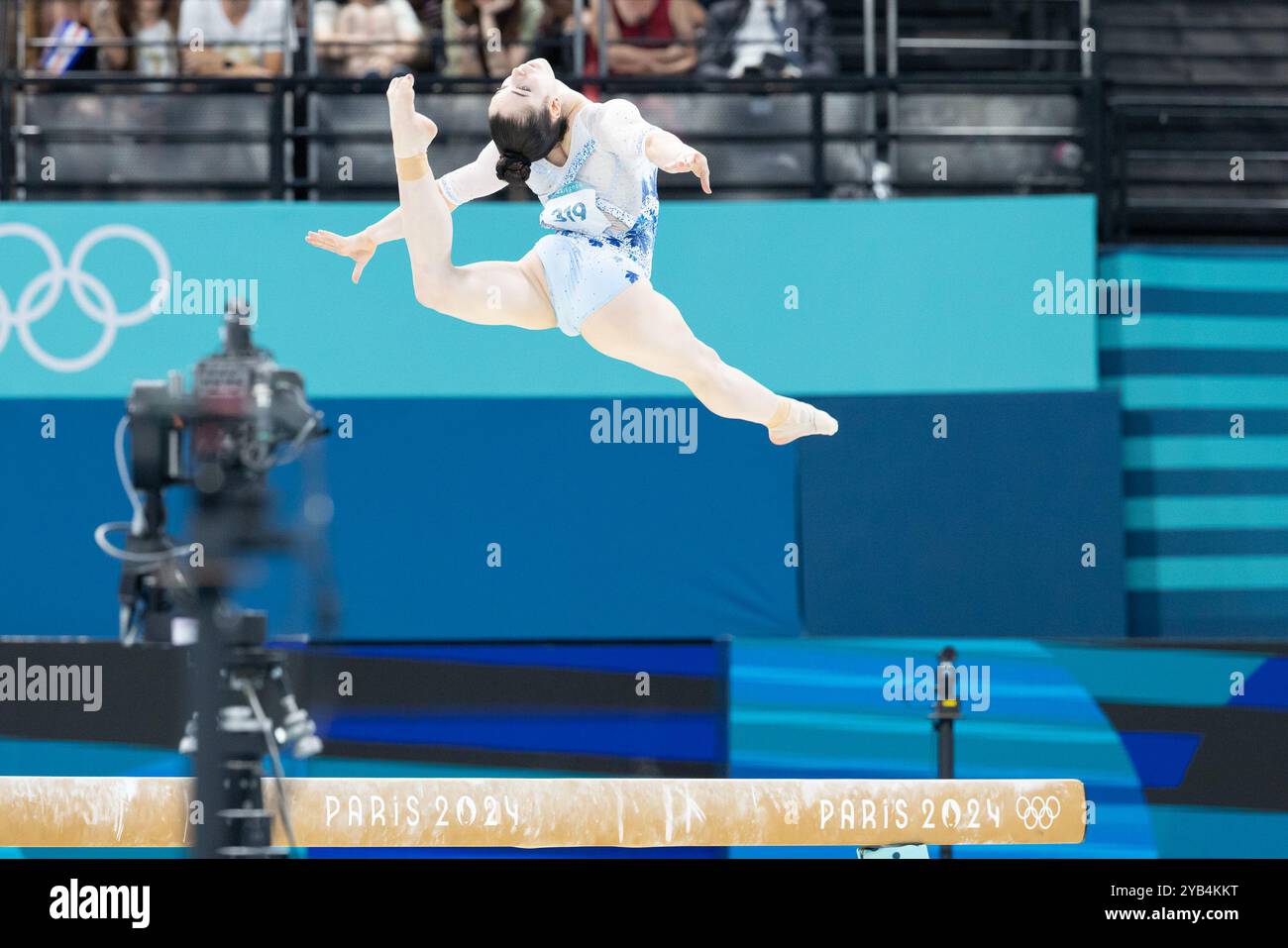 August 01, 2024: Ava Stewart of Canada performs in the Women's Artistic ...