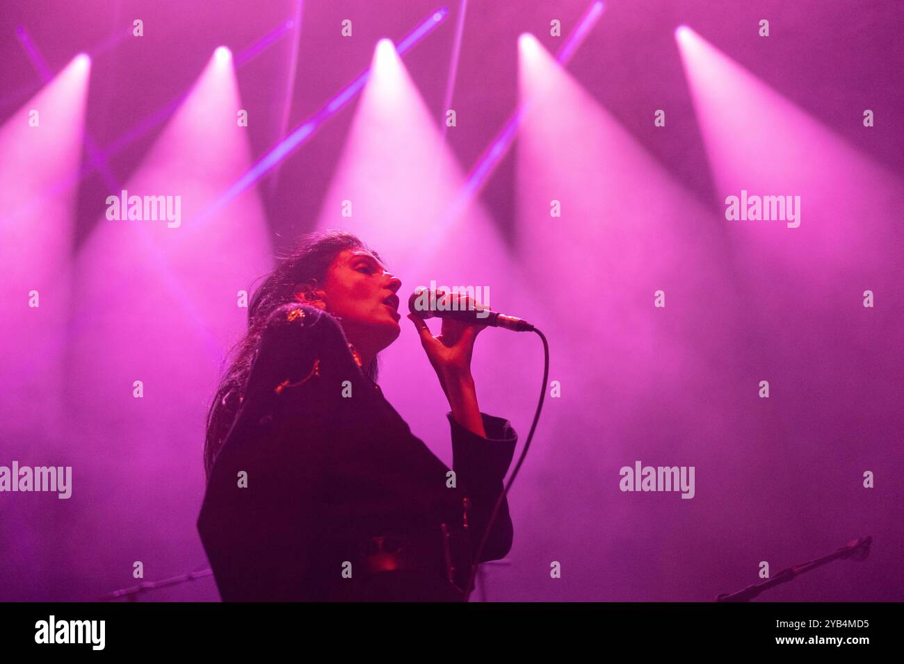 London, UK. October 16, 2024. Lucia Fairfull of Scottish band Lucia ...