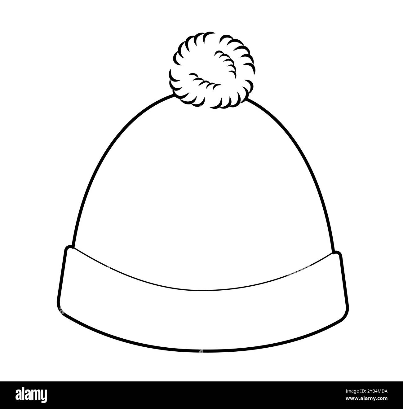 Bobble Hat with pompom. Knitted Winter Head Fashion accessory cap ...