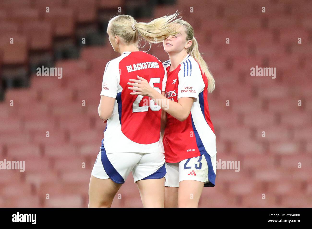 London, UK. 16th Oct, 2024. Alessia Russo of Arsenal Women celebrates ...