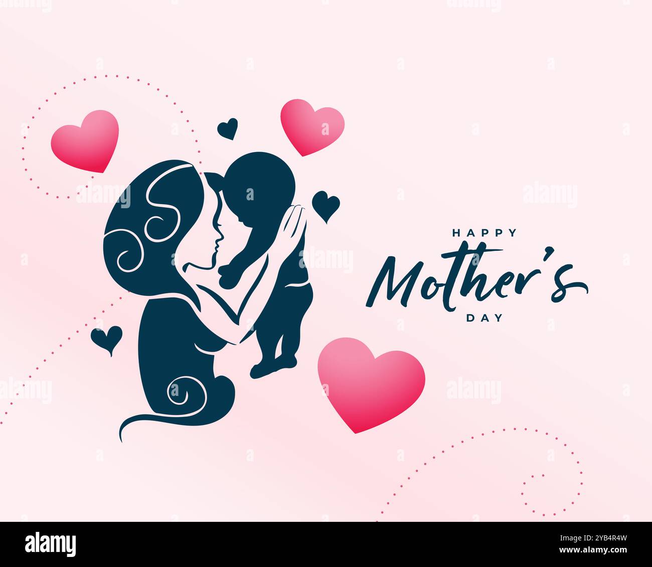 hand drawn happy mothers day card design Stock Vector Image & Art - Alamy