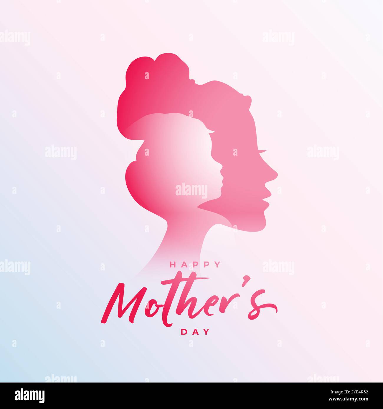 mom face with child shade mother's day card design Stock Vector Image ...