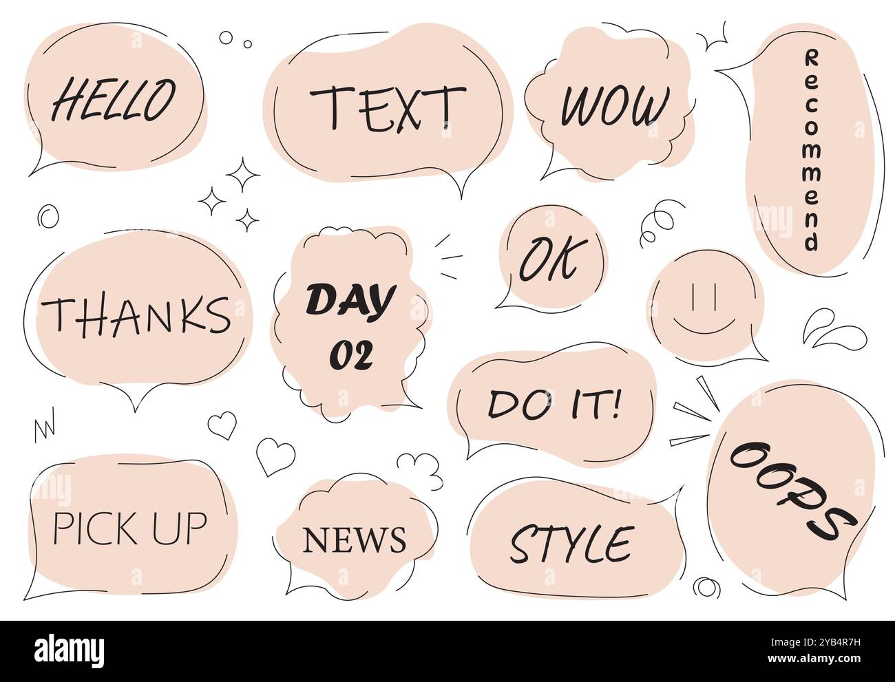 Cloud speech bubbles set. Design element for comics. Communication and ...