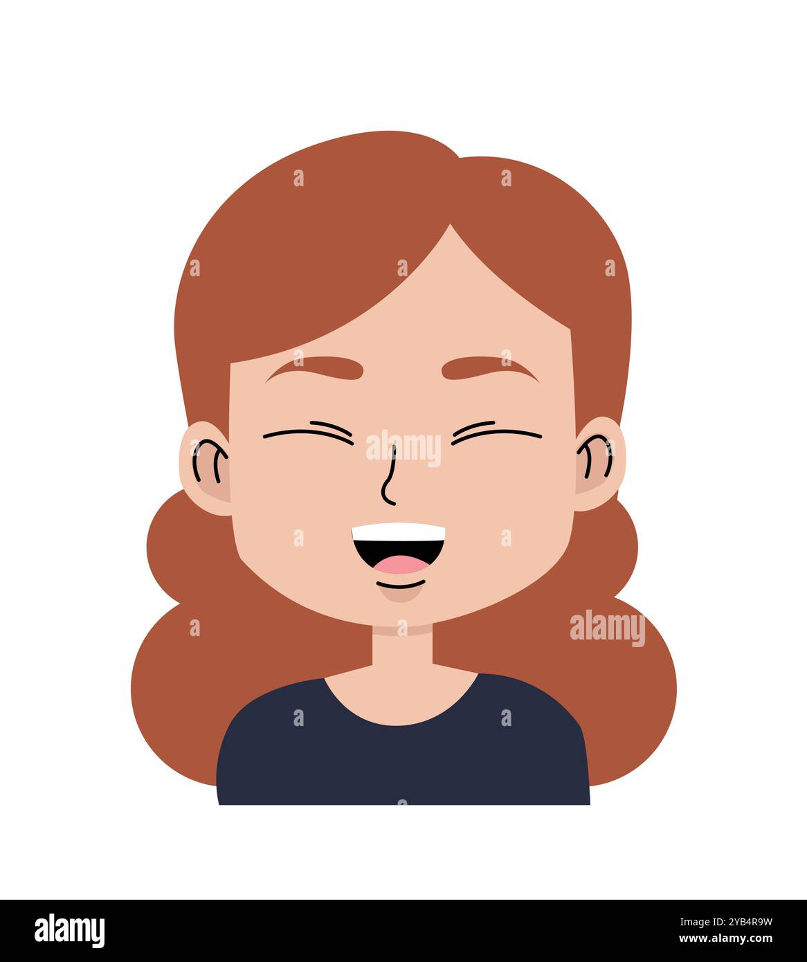 Pretty girl looking happy laughing Stock Vector Images - Alamy