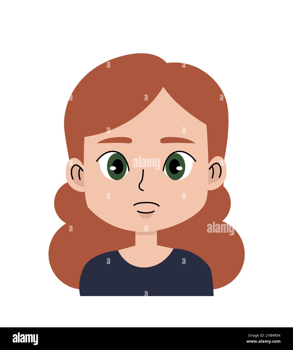 Girls face with emotion. Cute teen thinking. User avatar for social ...