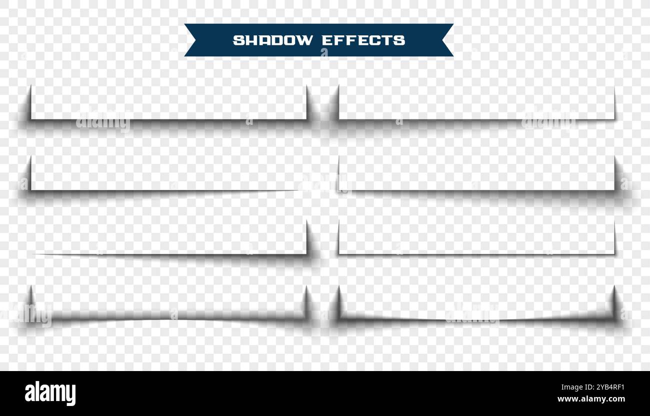 realistic paper shadows on transparent background Stock Vector Image ...