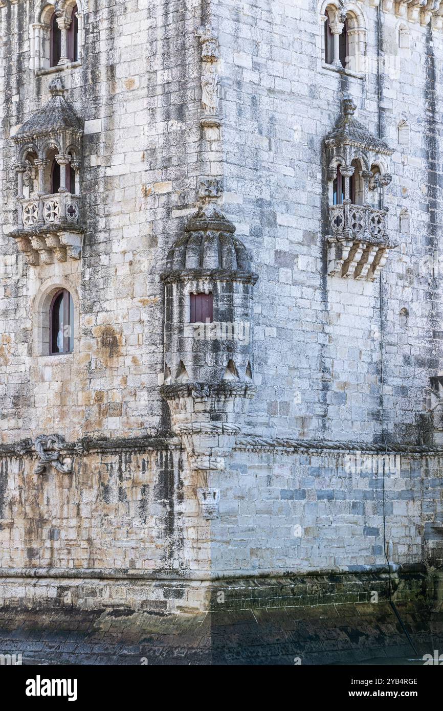 Architectural Detail of Belem Tower (Torre de Belem) in Lisbon ...