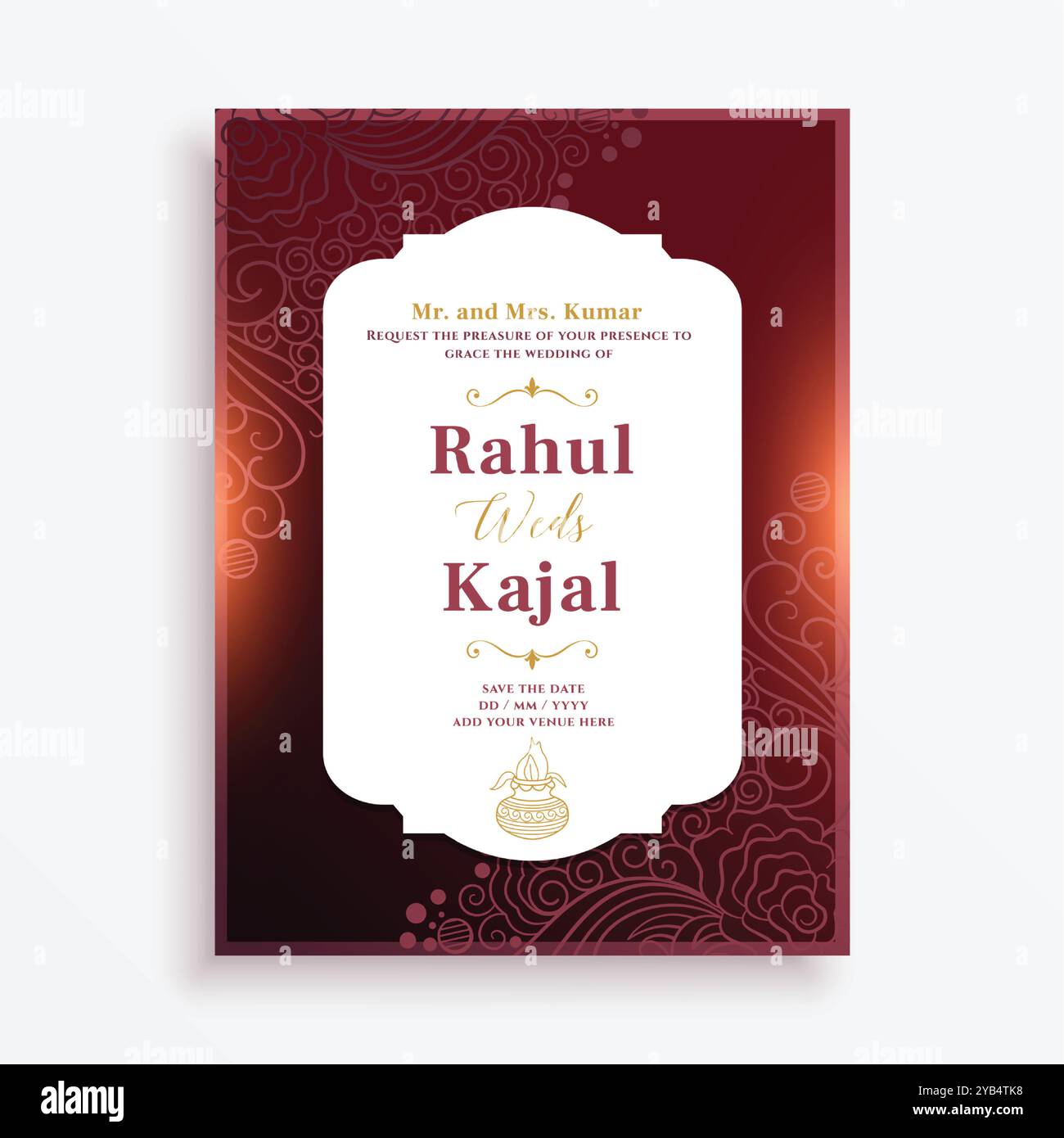 elegant indian wedding card layout design Stock Vector Image & Art - Alamy