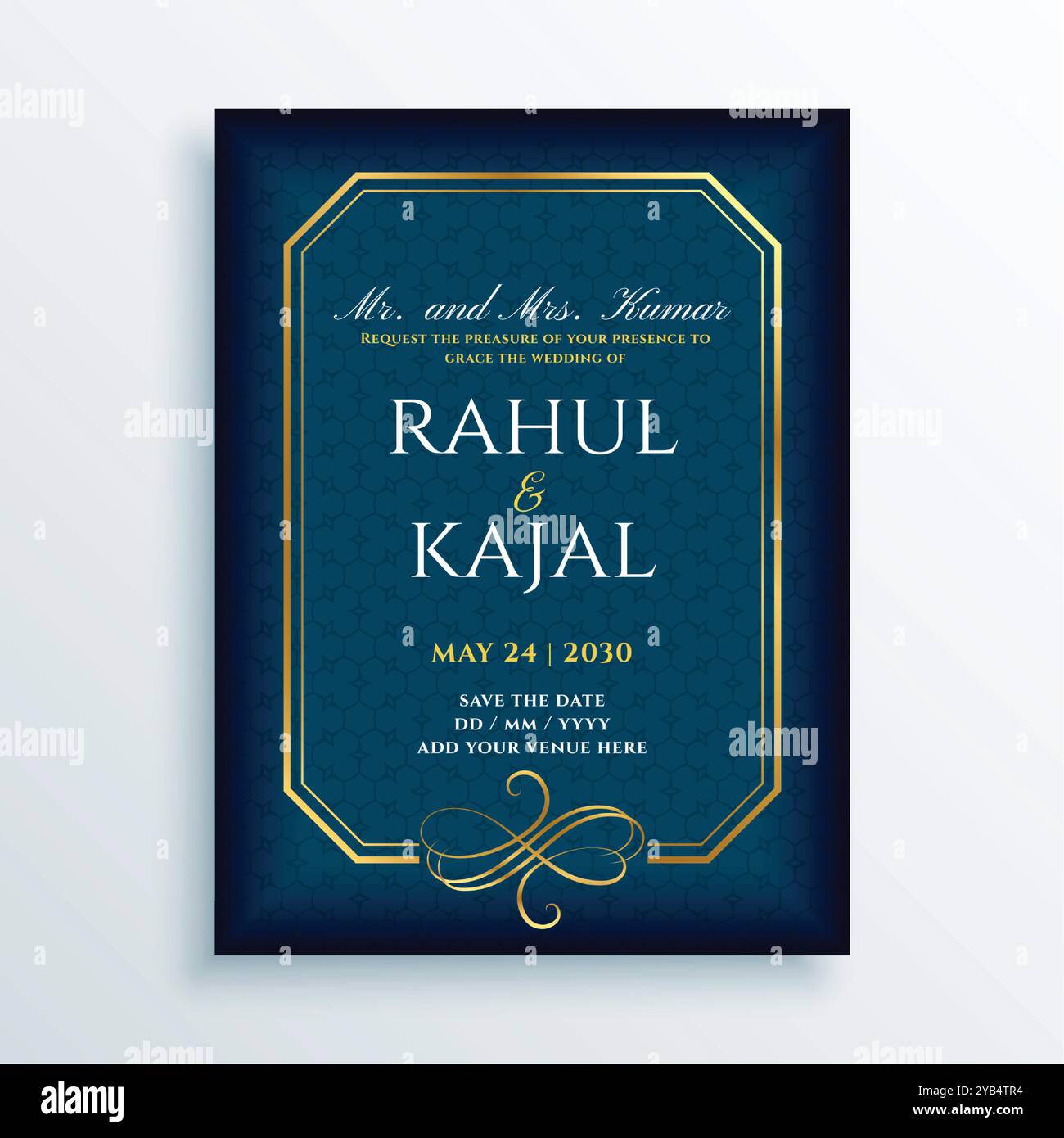 classic indian wedding card template design Stock Vector Image & Art ...