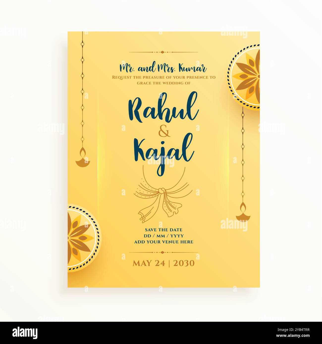 indian wedding card ethnic style template design Stock Vector Image ...