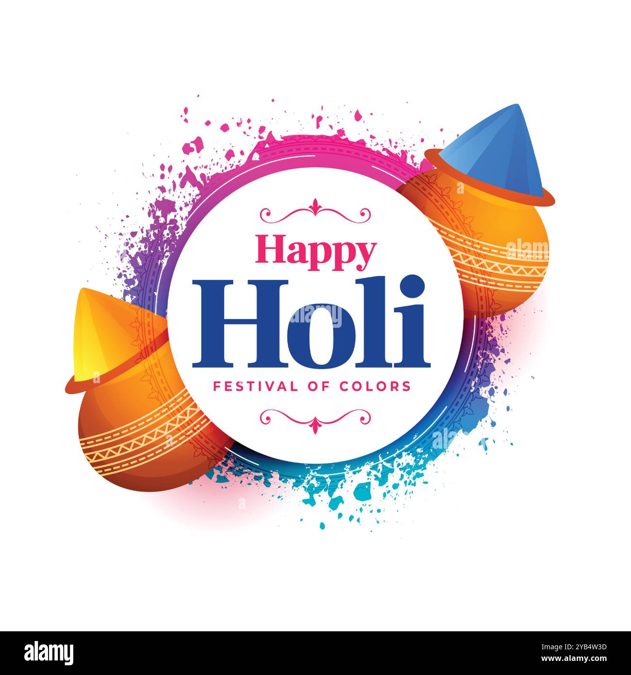 happy holi celebration wishes greeting card design Stock Vector Image ...