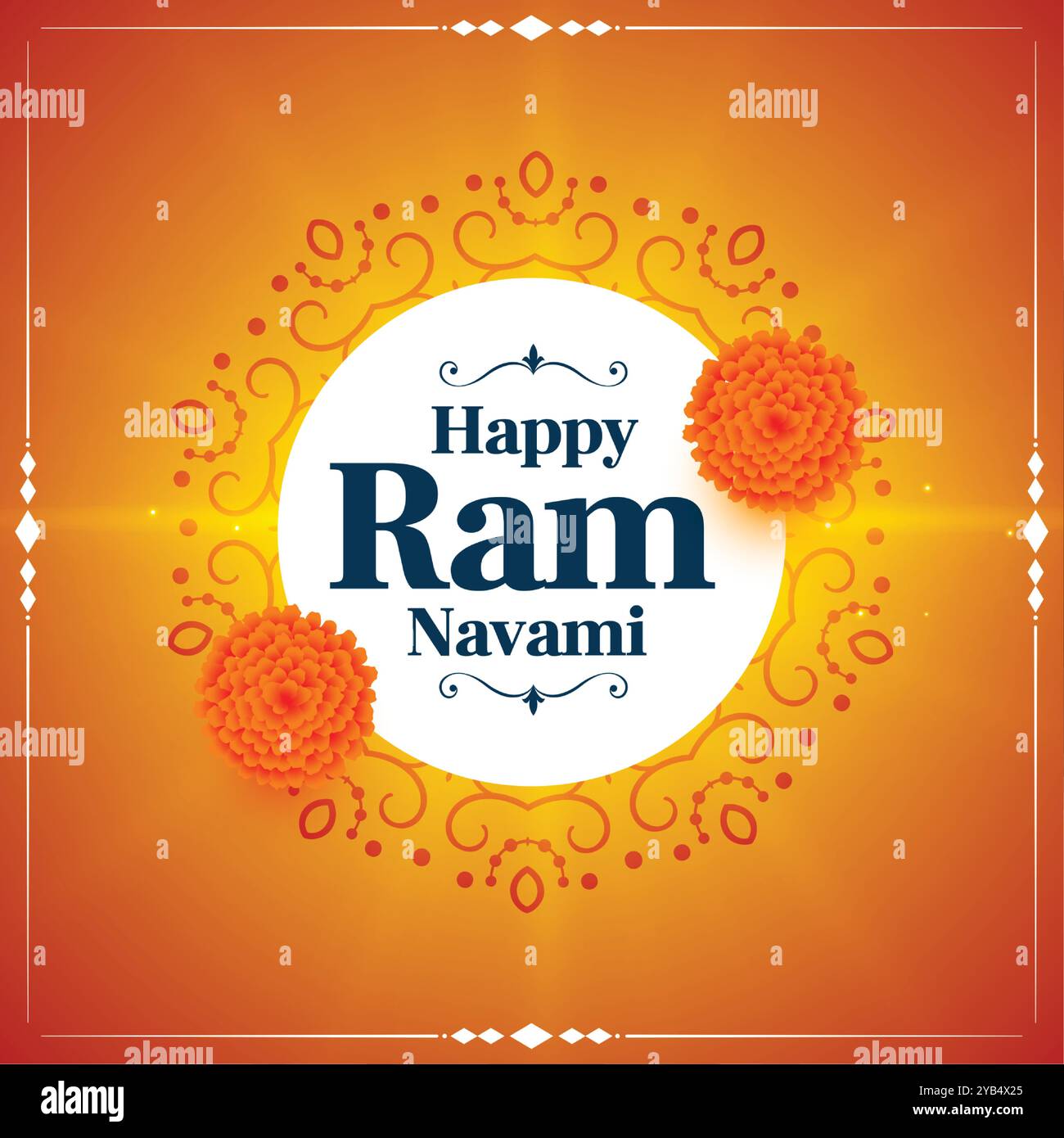 ram navami blessing wishes greeting in orange color Stock Vector Image ...