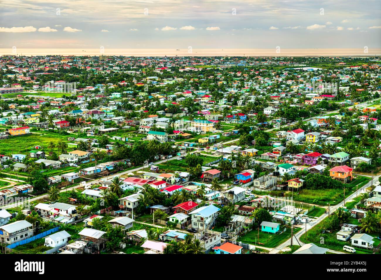 Aerial view of Georgetown, the capital of Guyana in South America Stock Photo - Alamy