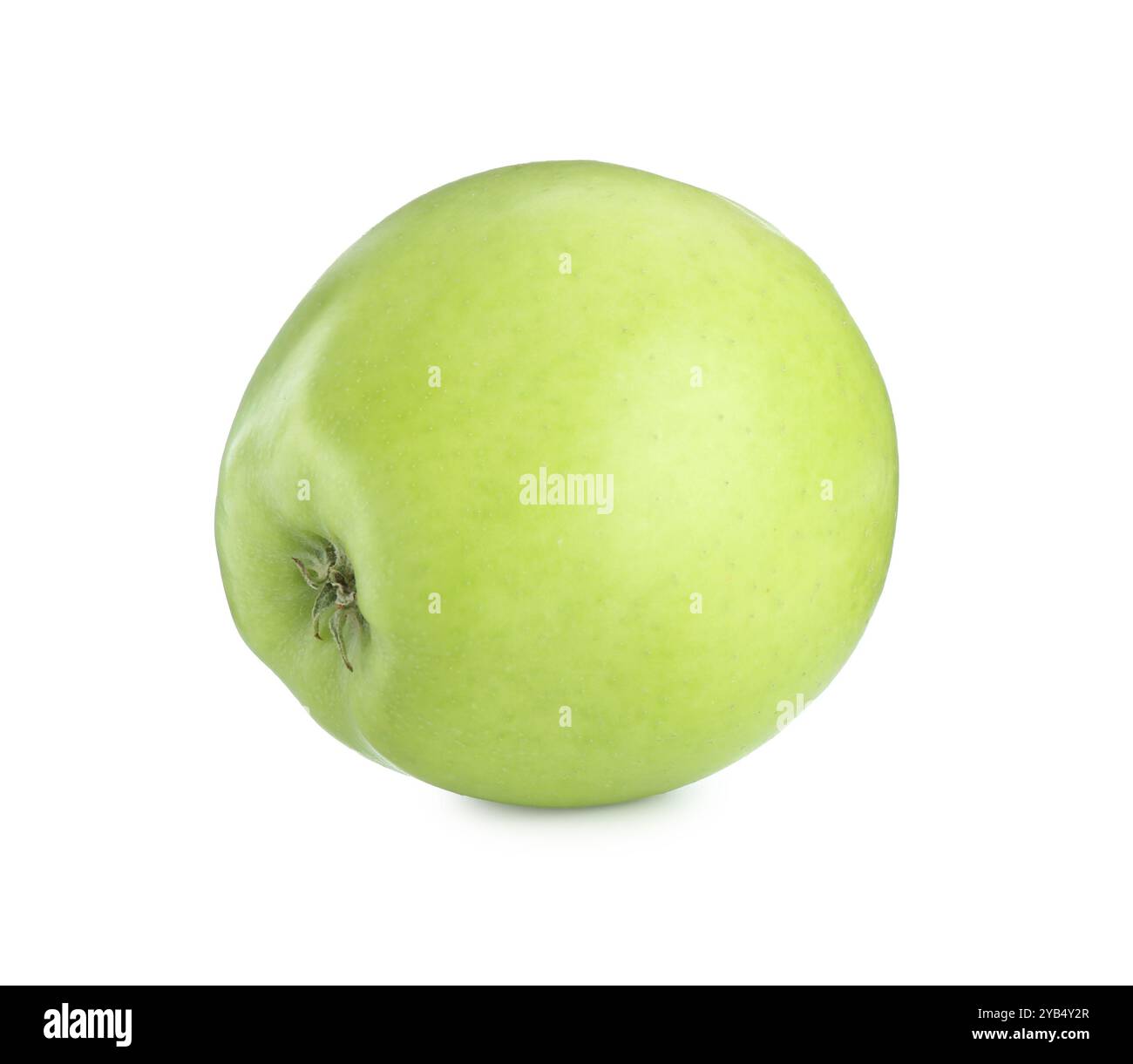 One ripe green apple isolated on white Stock Photo - Alamy