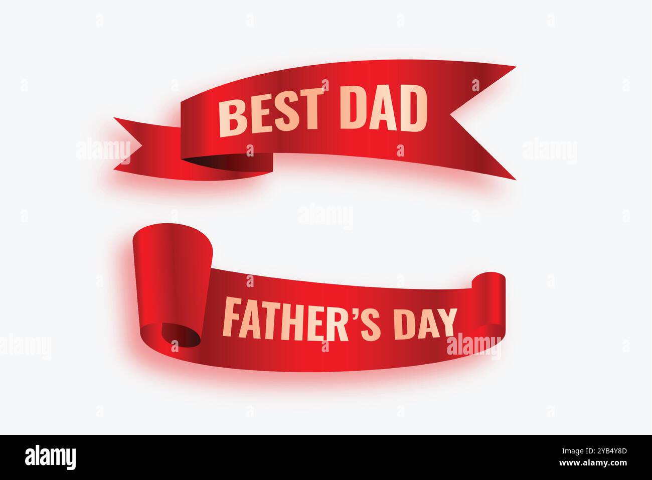 father's day and best dad red realistic ribbons set Stock Vector Image ...