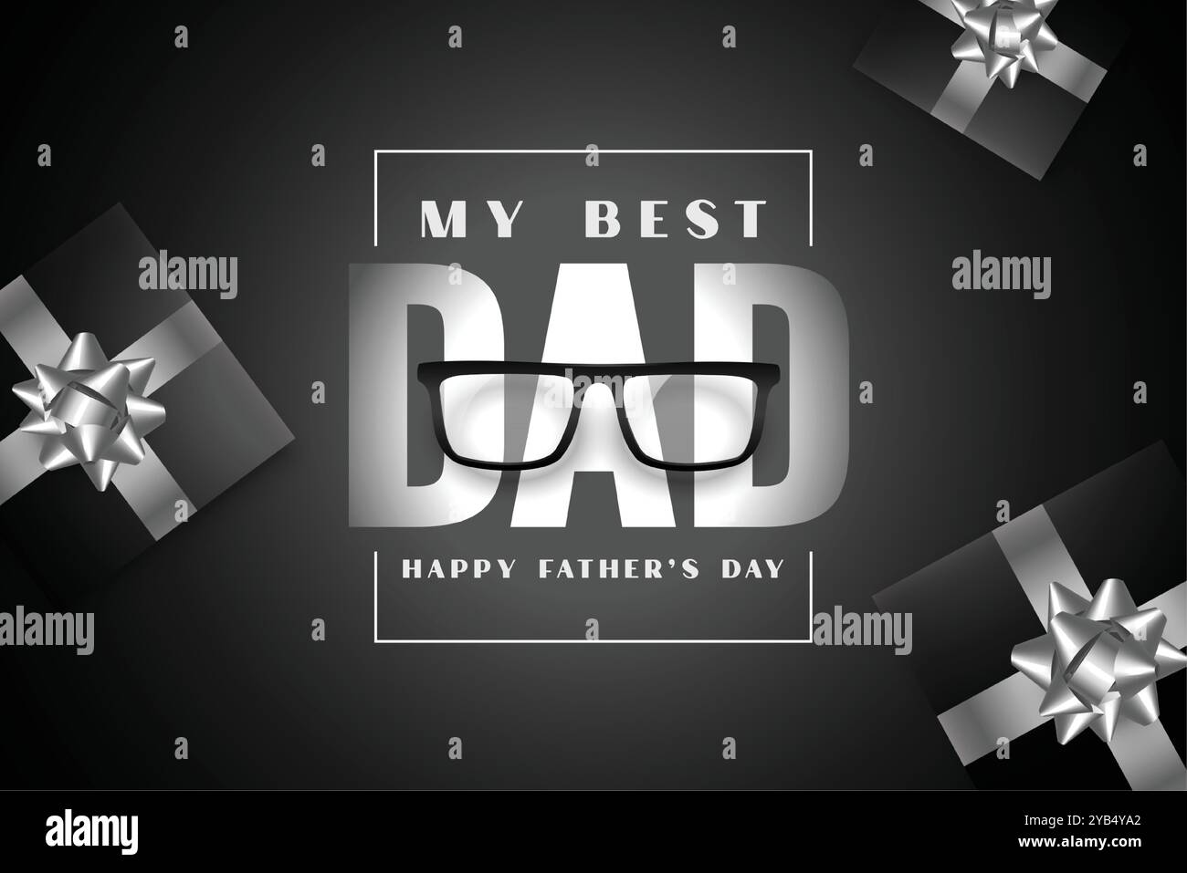 my best dad happy father's day black card design with gift boxes Stock ...