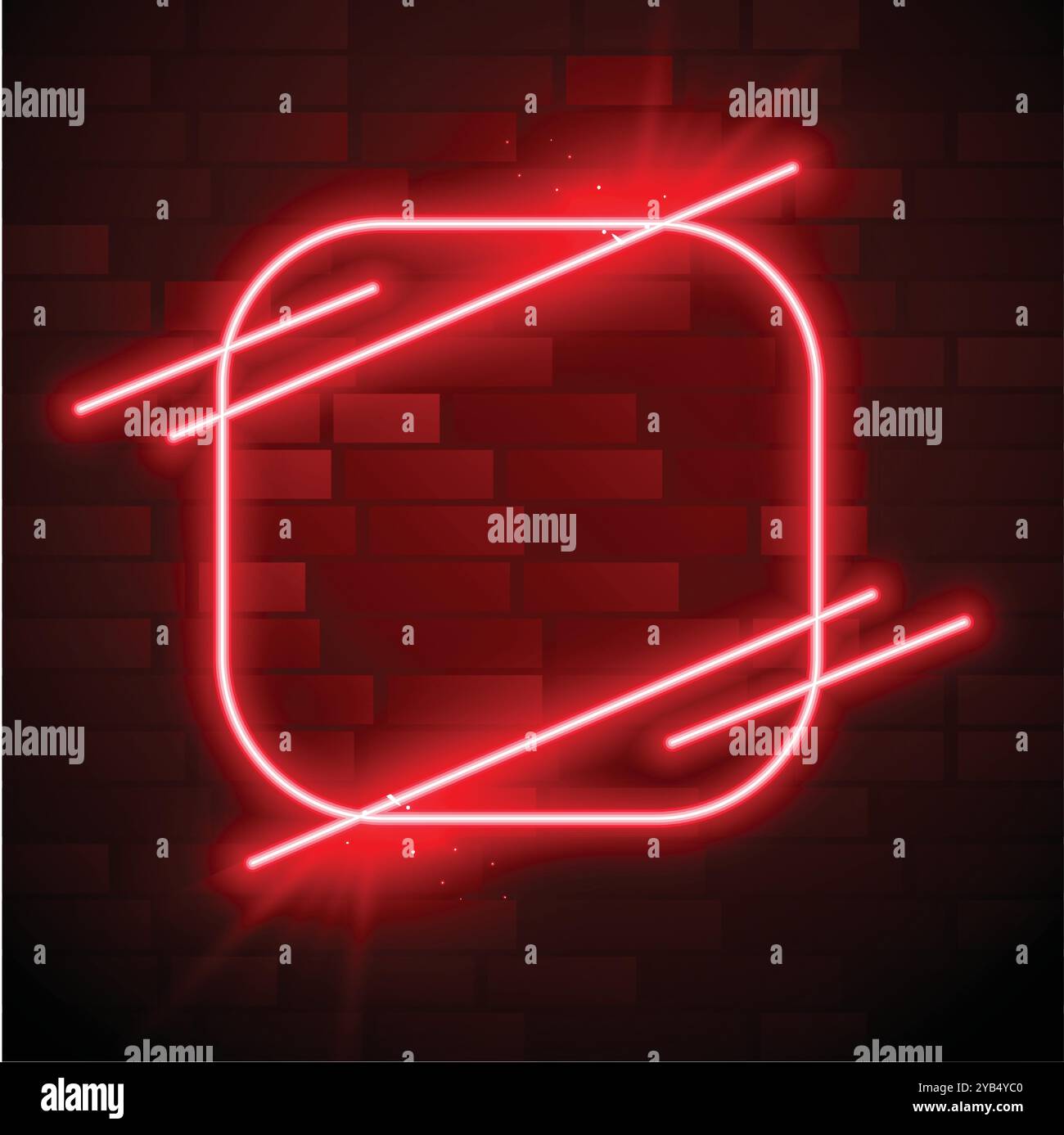 Neon rounded square frame Stock Vector Images - Alamy