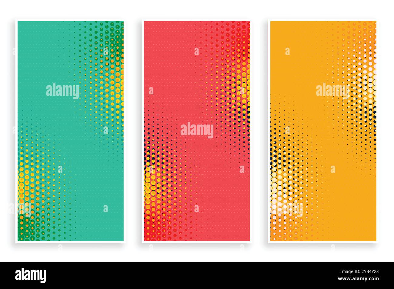 halftone banners in three colors Stock Vector Image & Art - Alamy
