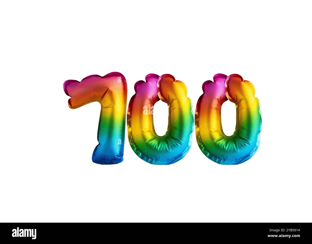 Multicolored balloon for number 700 celebration. Happy birthday on ...