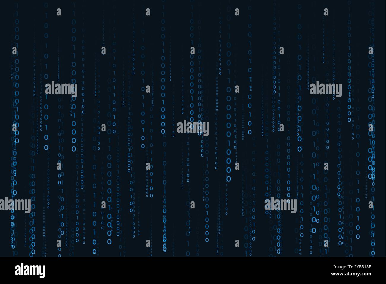matrix style binary code digital falling numbers blue background Stock Vector Image & Art - Alamy