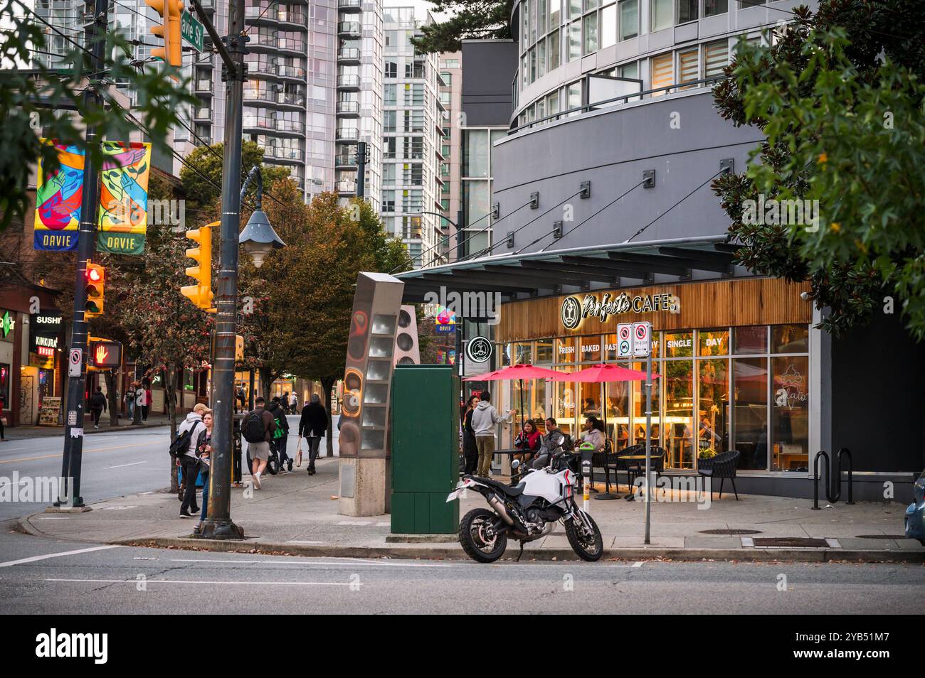The Yaletown neighbourhood in downtown Vancouver at dusk. Vancouver BC ...
