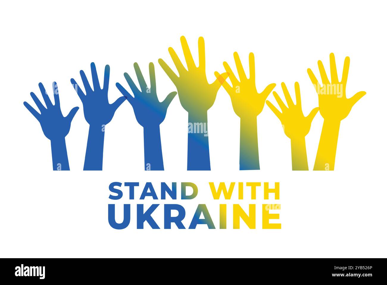 stand with ukraine poster with flag color hands Stock Vector Image ...