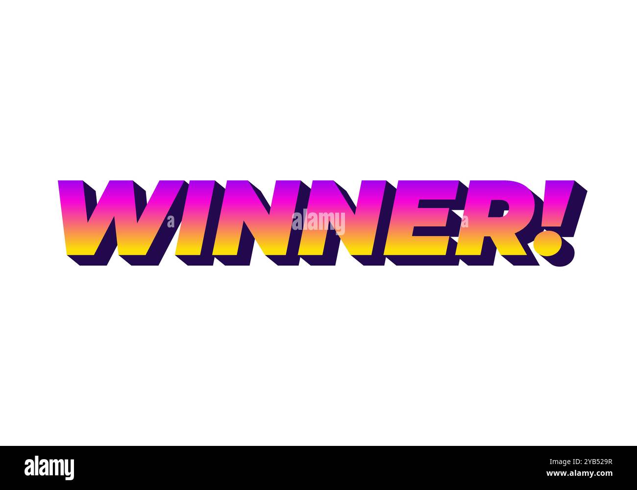 Winner. Text effect design with modern color in 3D style Stock Vector ...
