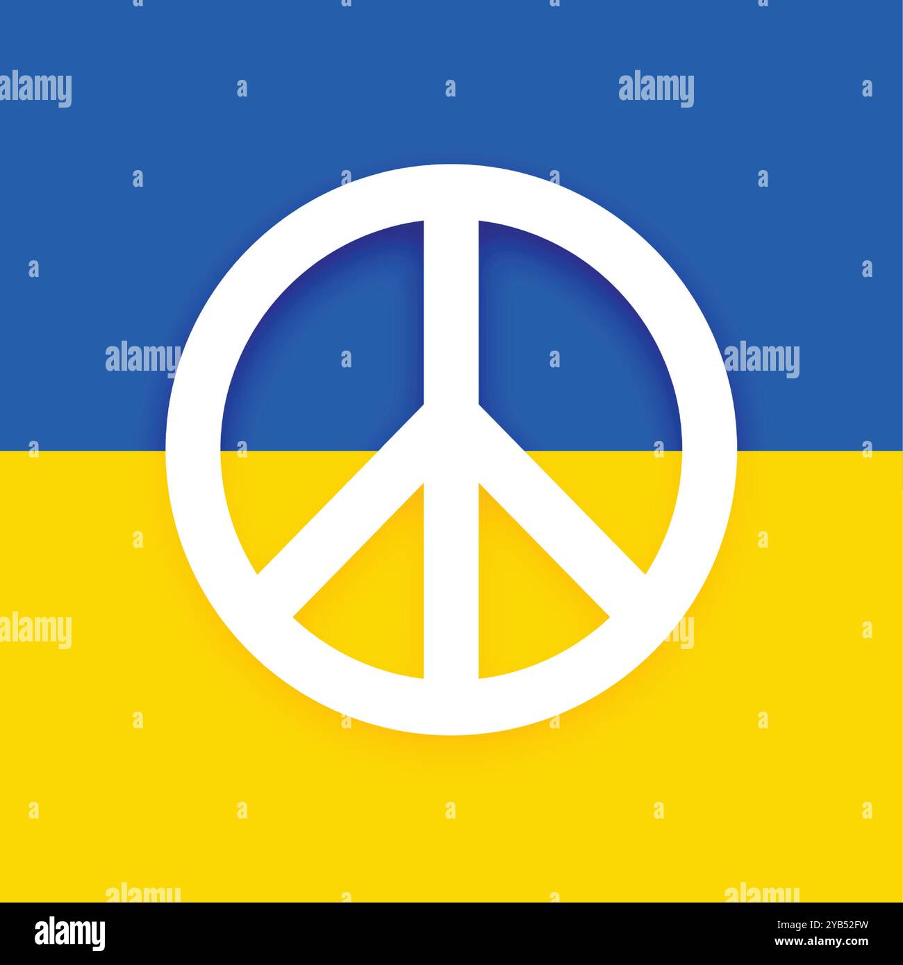 ukraine flag with peace symbol to stop russia war and invasion Stock ...