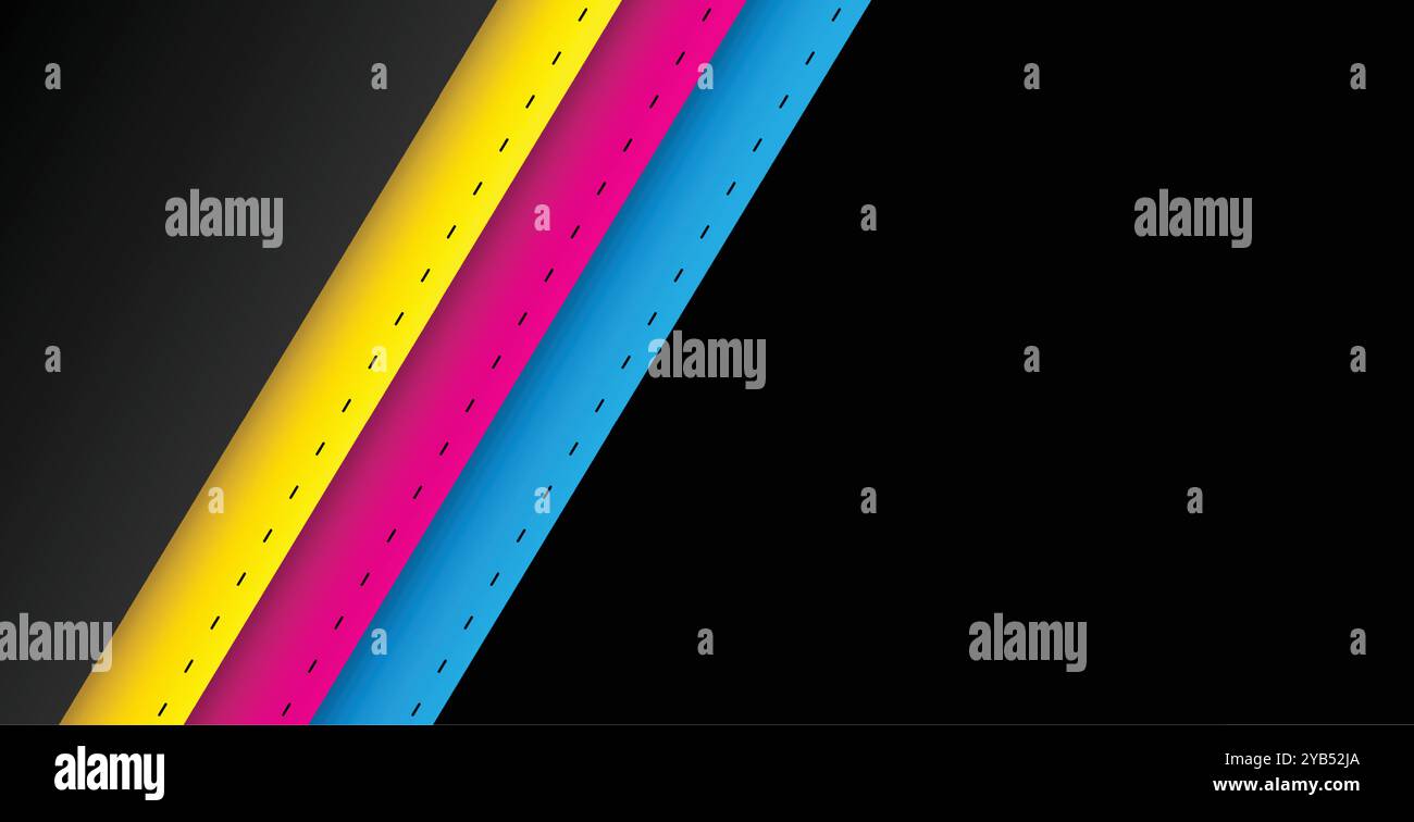 abstract background in cmyk colors stripes in paper style Stock Vector ...