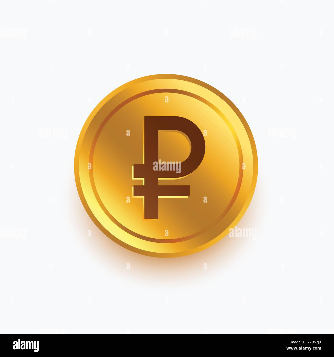 golden ruble coin isolated on white background Stock Vector Image & Art ...