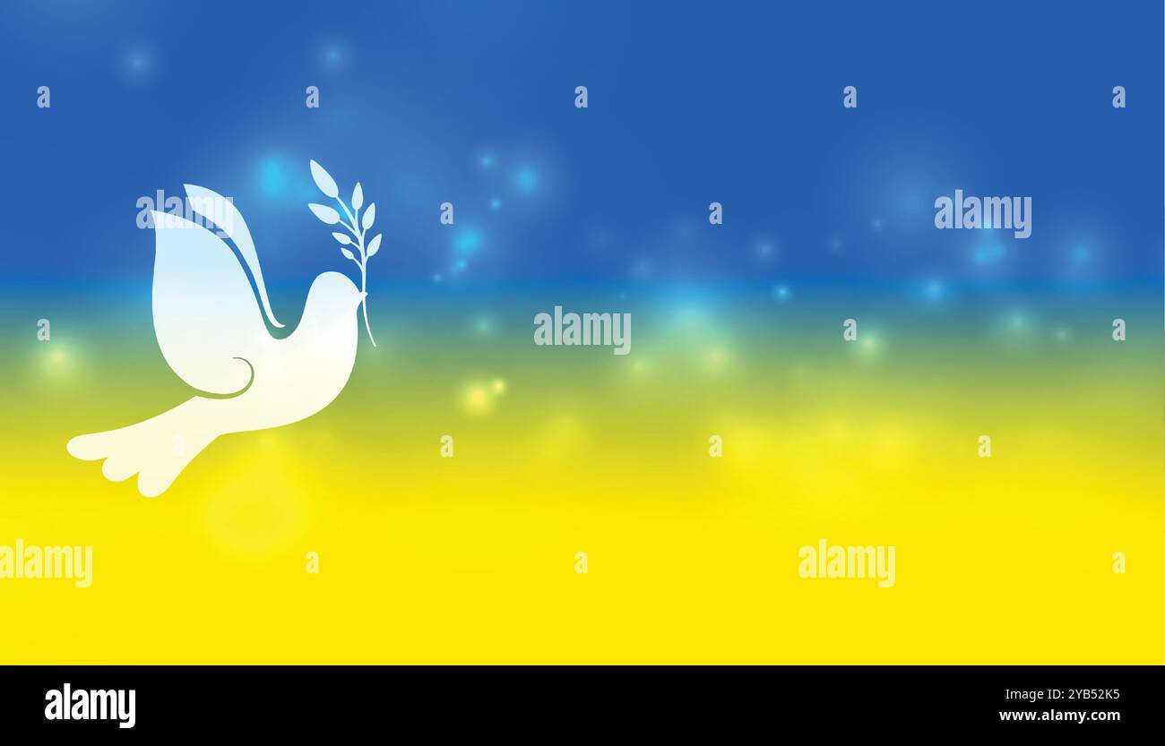 ukraine flag with dove bird poster Stock Vector Image & Art - Alamy
