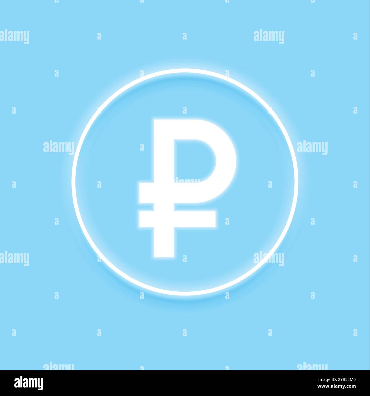 russian ruble currency symbol in glowing style Stock Vector Image & Art ...
