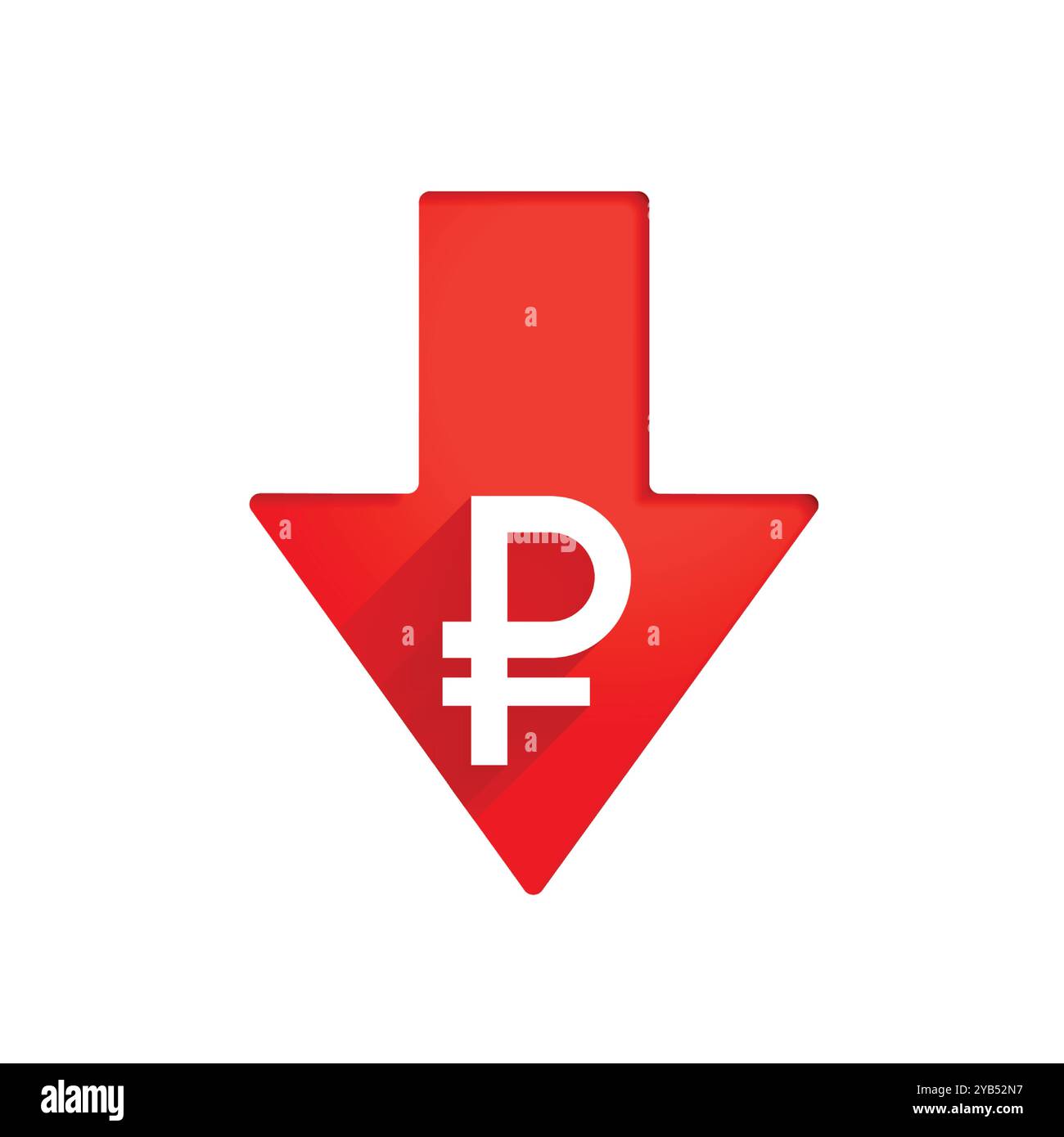 russian ruble red downfall crisis of economy Stock Vector Image & Art ...