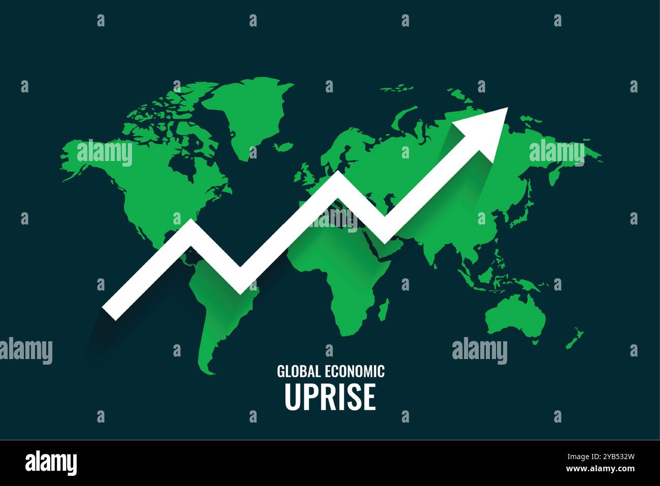 global business growth with upward arrow and world map Stock Vector ...