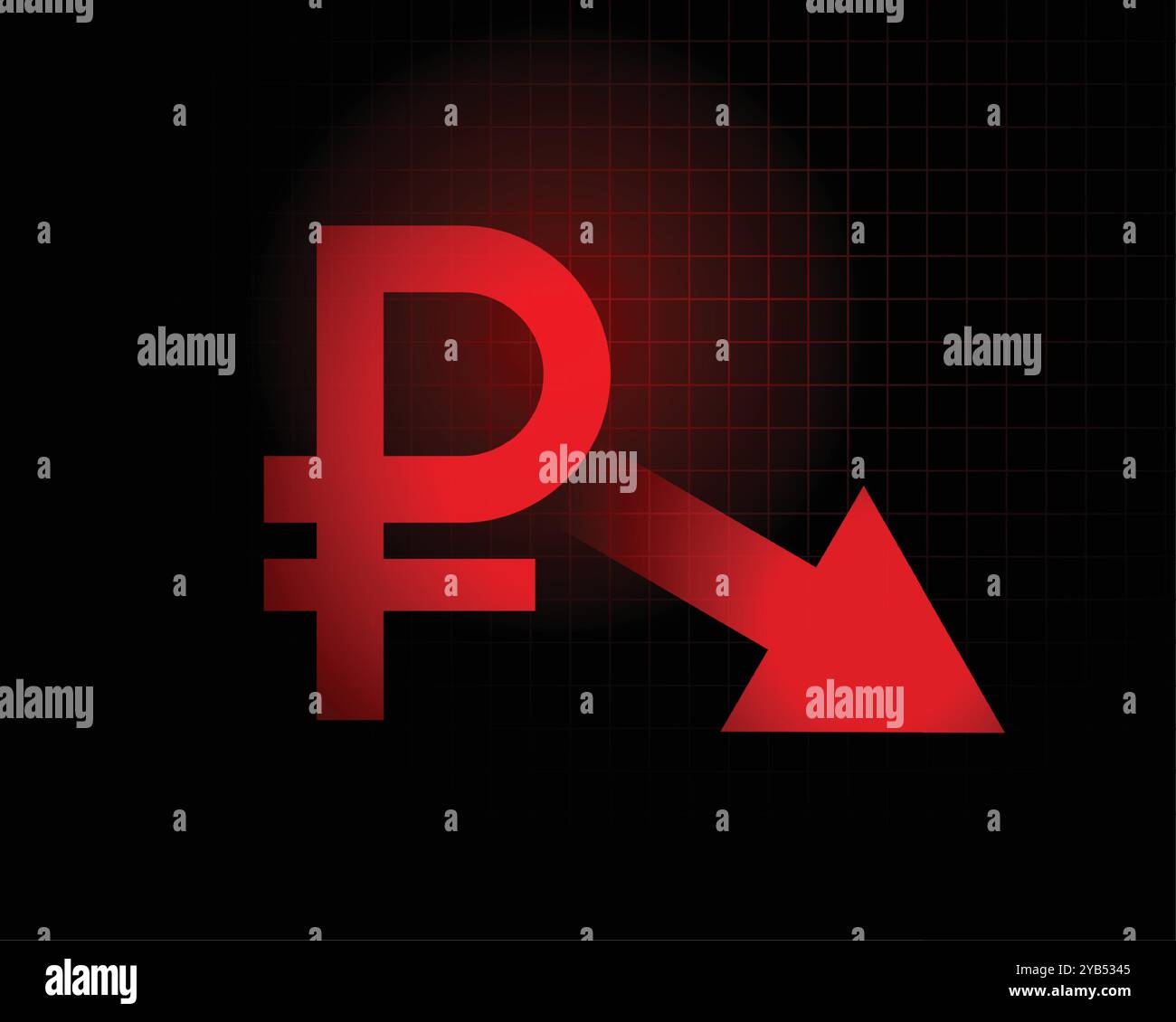 weak ruble performance with dowfall arrow Stock Vector Image & Art - Alamy