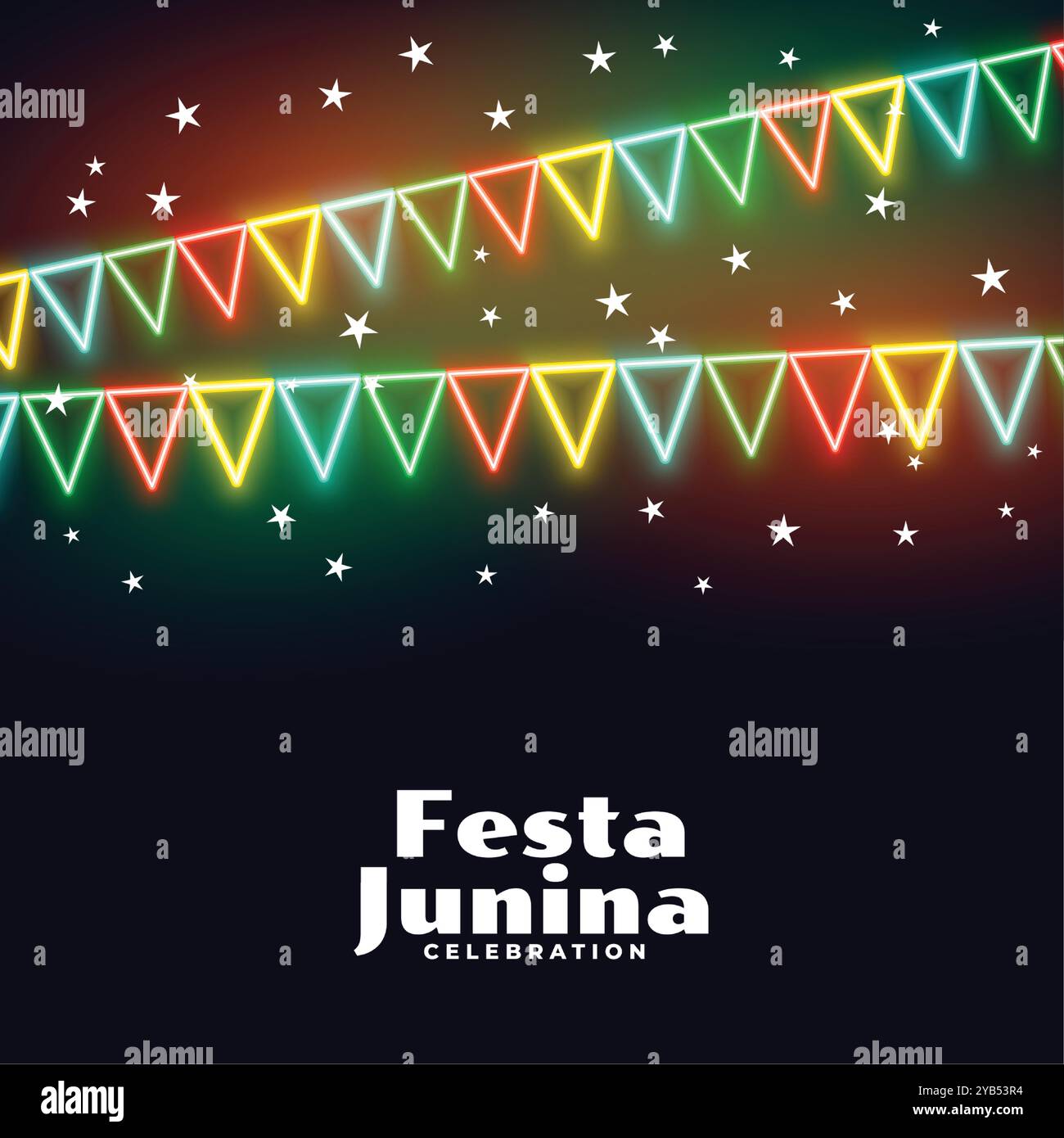 neon flags decoration festa junina festival of brazil design Stock ...