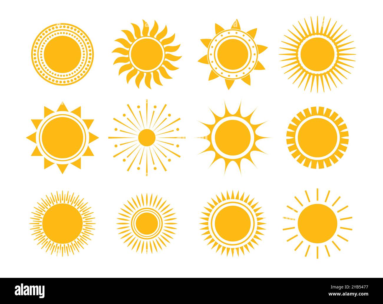 Collection sunburst sign silhouette Cut Out Stock Images & Pictures - Alamy