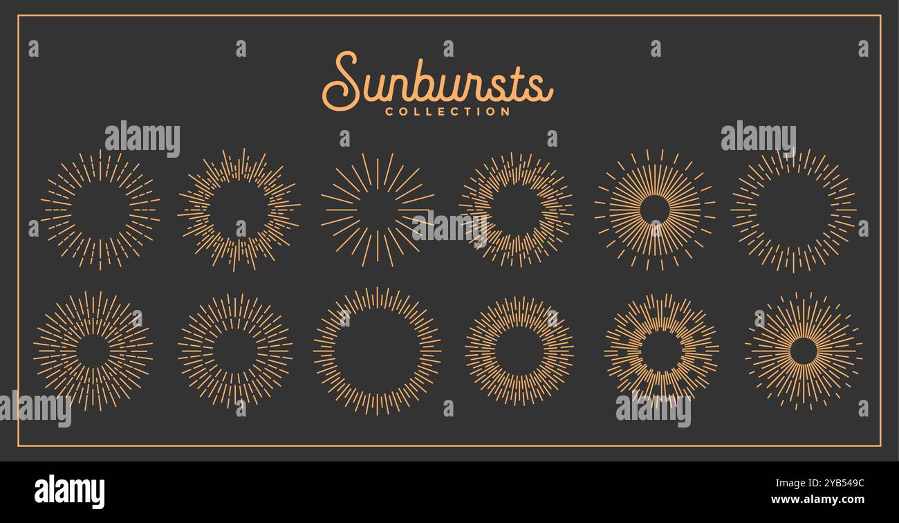 Sunburst pack hand drawn hi-res stock photography and images - Alamy