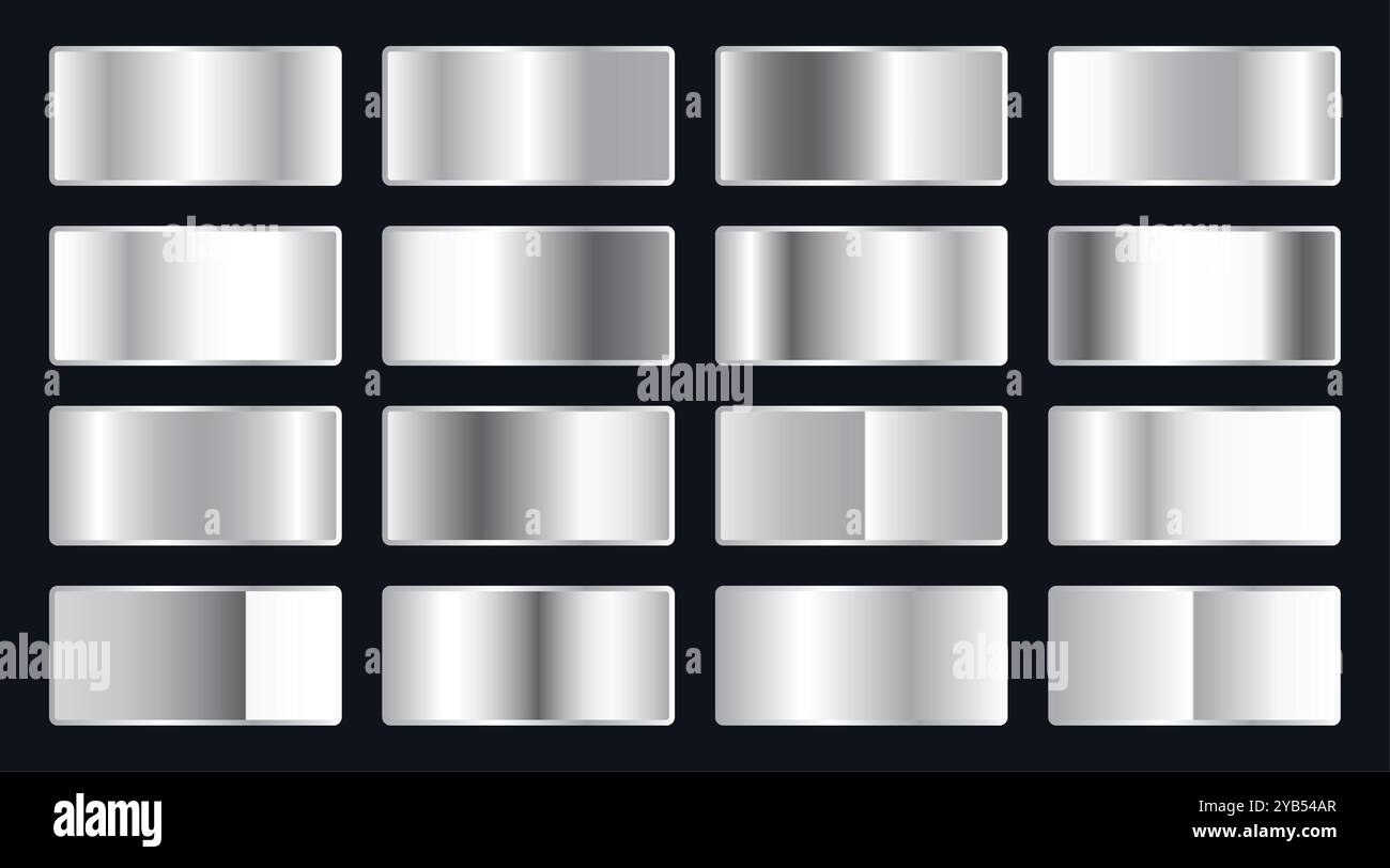 shiny silver gradients big set Stock Vector Image & Art - Alamy